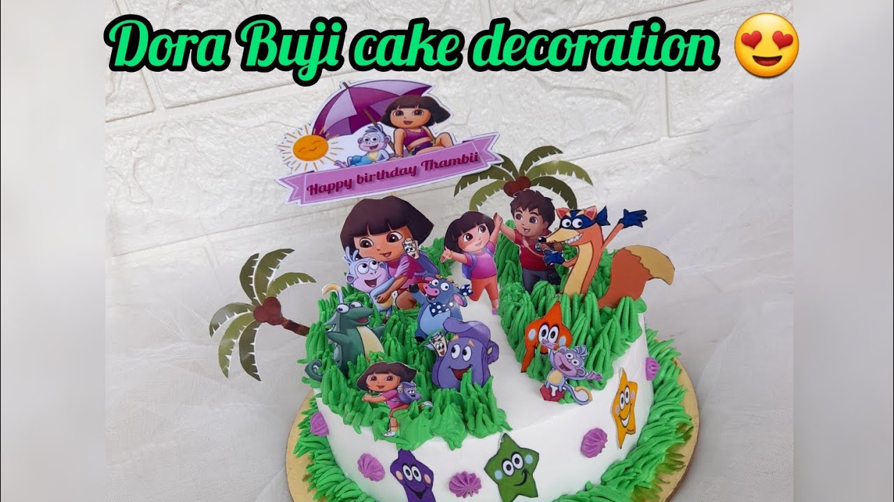 How to decorate Dora ,Buji cakes 😍🎂 | vanilla flavour cake 🎂 - YouTube