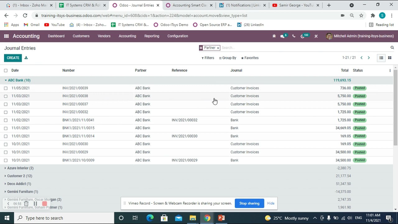 Odoo Accounting Journals اليوميه المحاسبيه Youtube