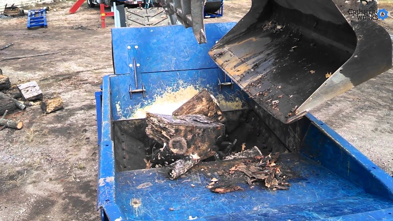 Edge Shredder processing wood - volume reduction - YouTube