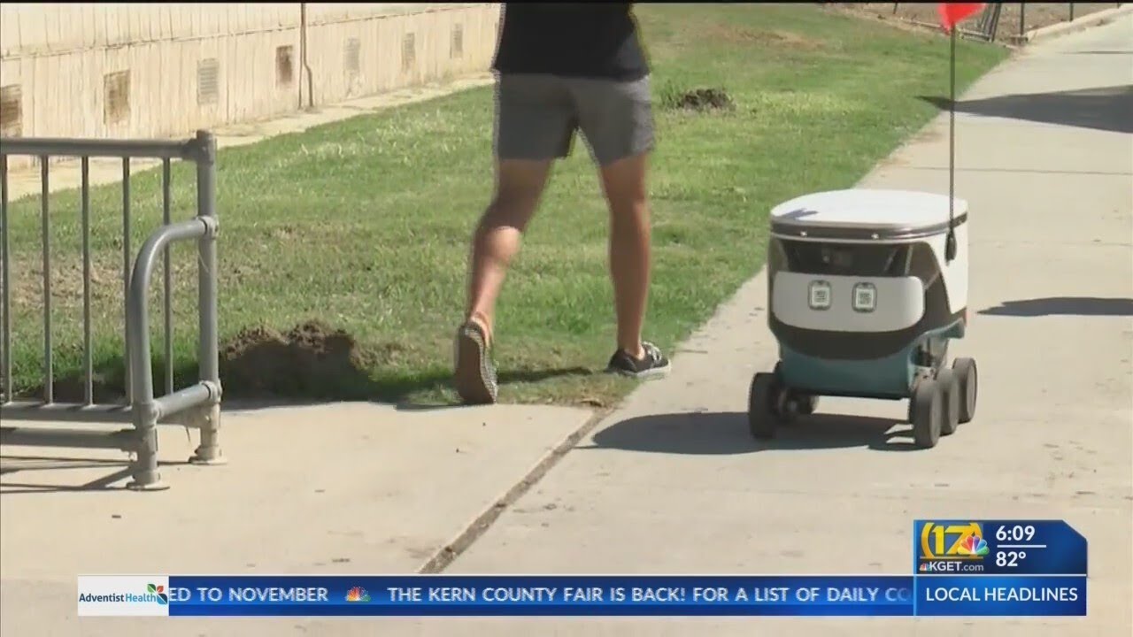 Food delivery robots take over CSUB - YouTube
