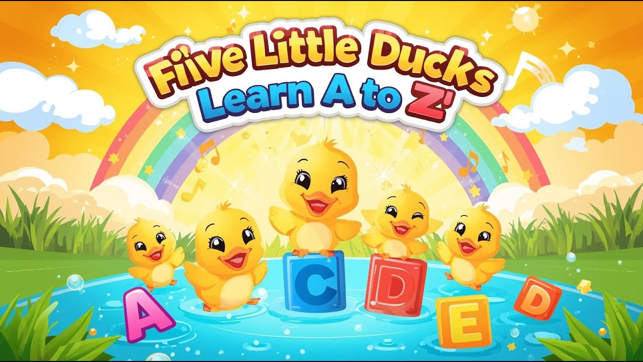 “🦆 Five Little Ducks Learn A to Z | Fun Alphabet Song for Kids | ABCD ...