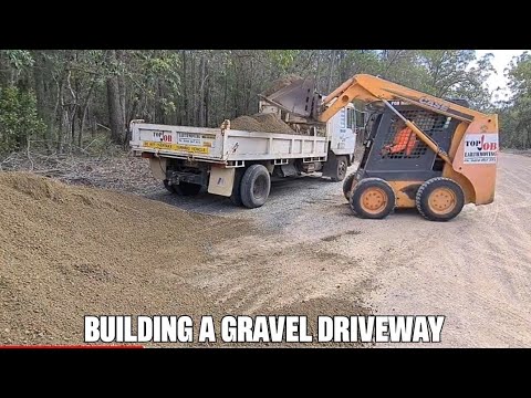 Building a Gravel Driveway on Acerage with Skid Steer, Roller and Dump ...