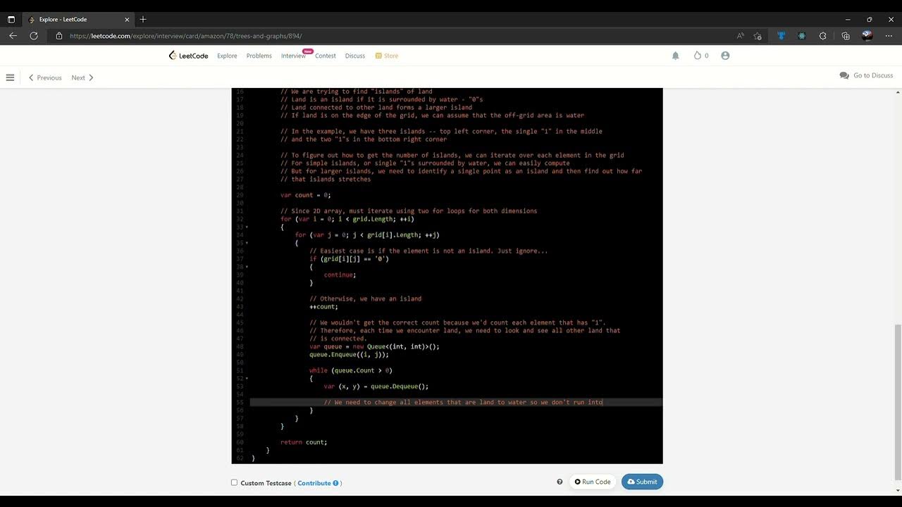 Leetcode Number Of Islands Bfs C Youtube