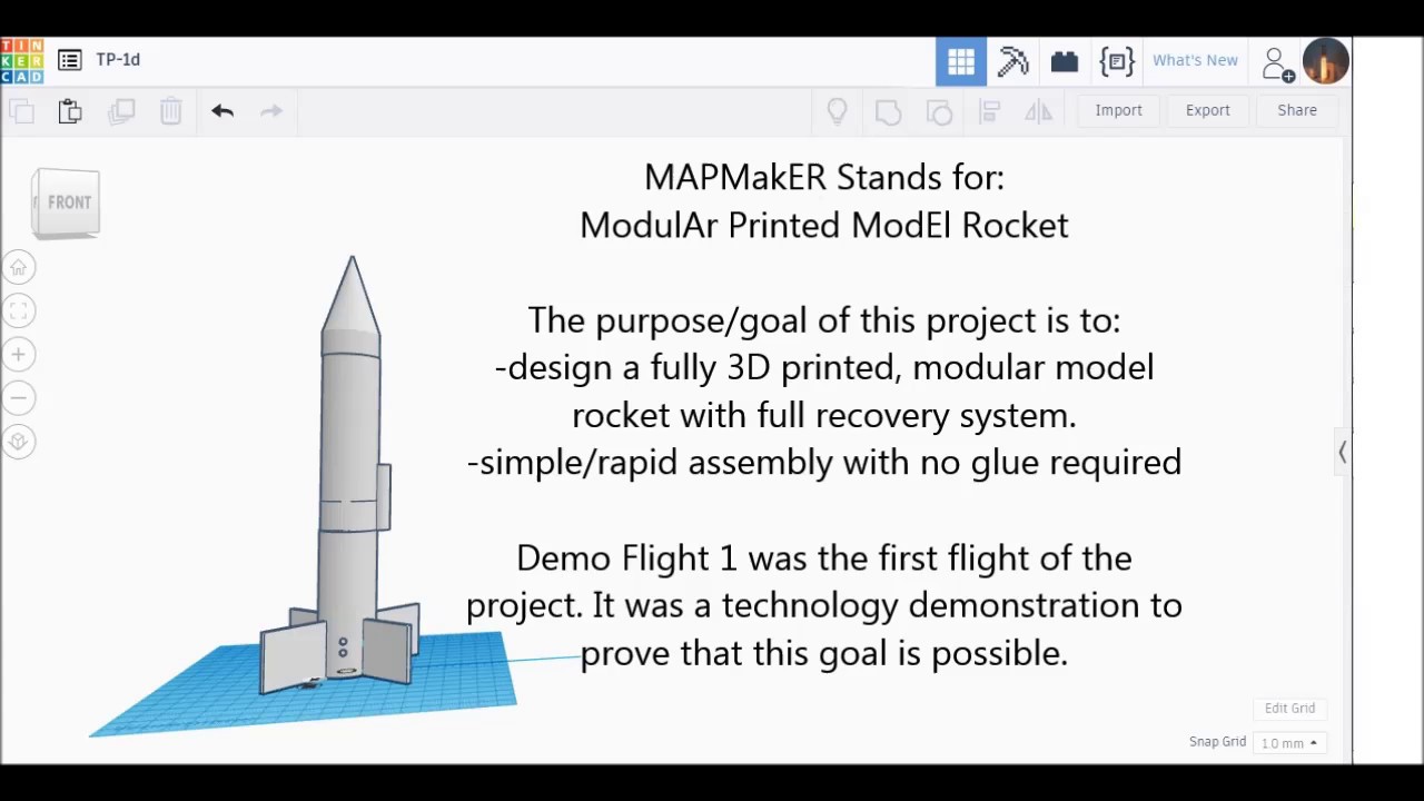 Modular 3D Printed Model Rocket Demo Flight 1 - YouTube