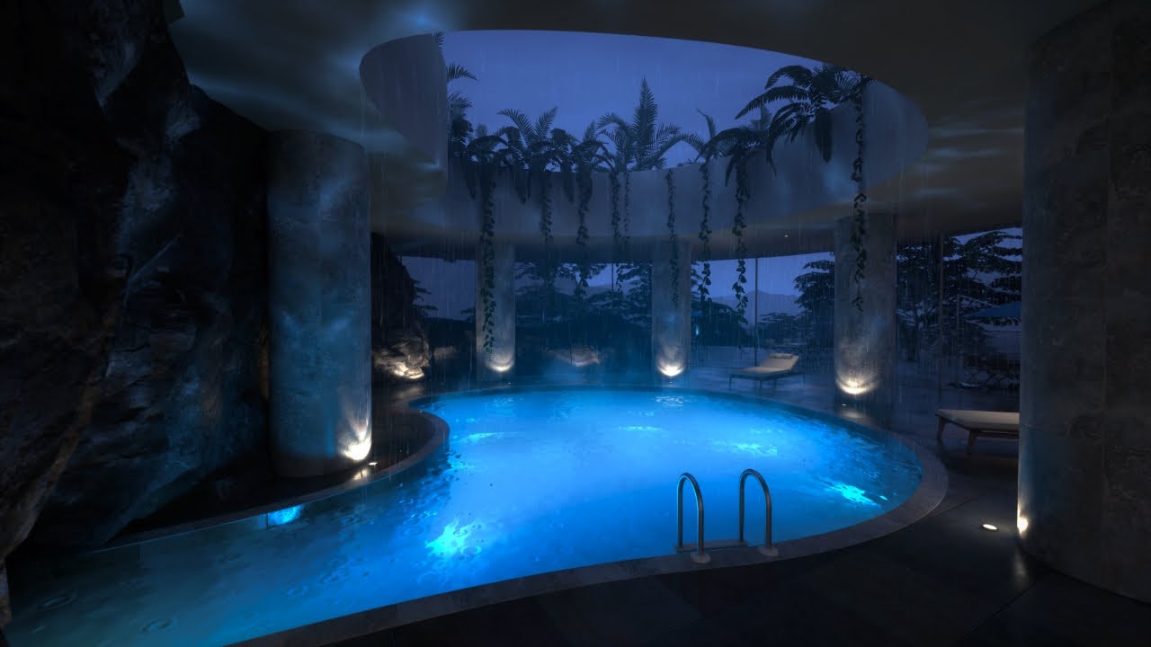 Rain Temple | 2-Hour Pool Ambience - YouTube