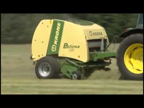 Krone Bellima Fixed Chamber Silage/Dry hay Round Baler - YouTube
