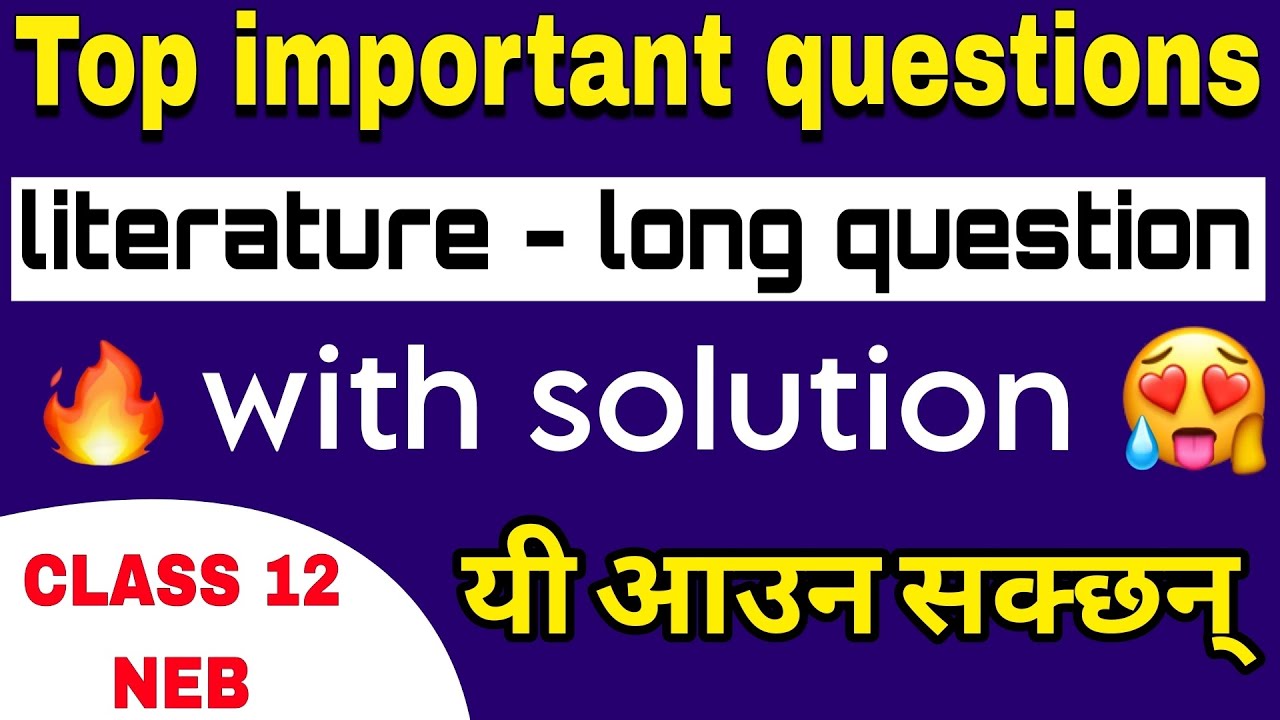 Important questions of English🔥for exam with answers😱class 12-long que ...