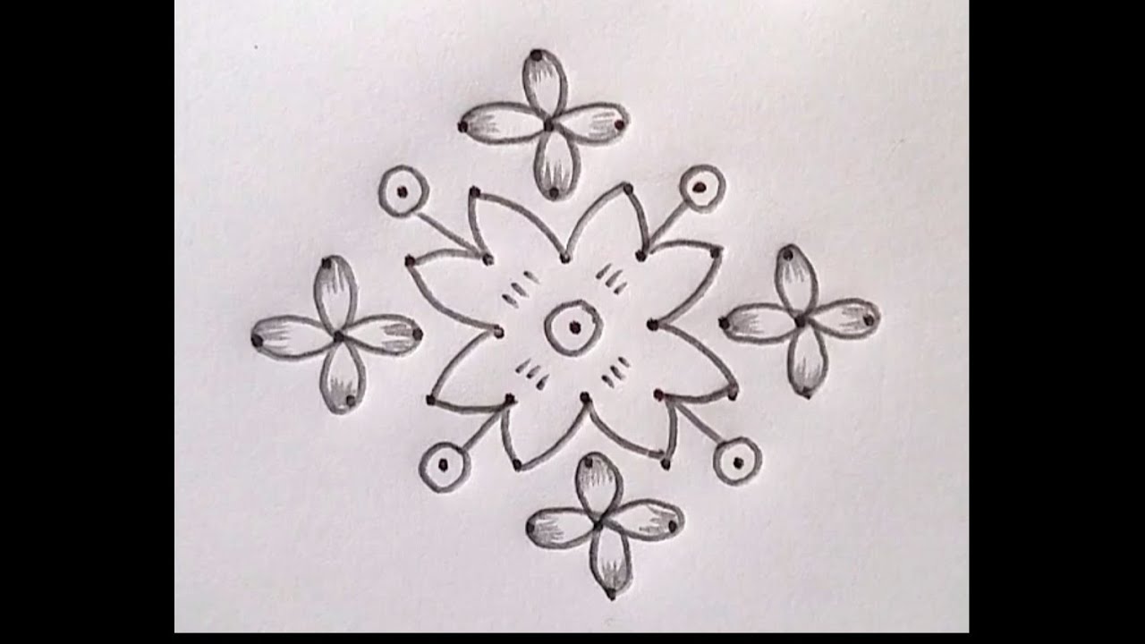 Amazing kolam design | 9x1 dot new design kolam - YouTube