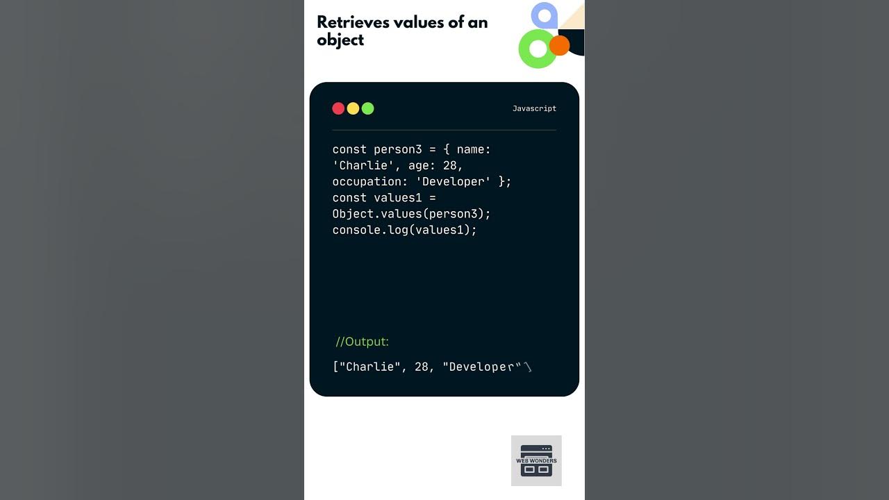 JavaScript : Retrieves values of an object (JSON) #programming # ...