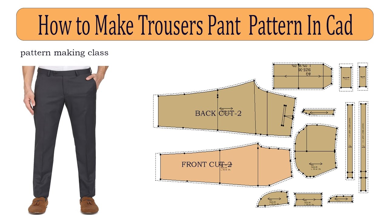 Men S Pant Pattern Making How To Make Men S Trousers Pant Pattern In Cad Software Youtube