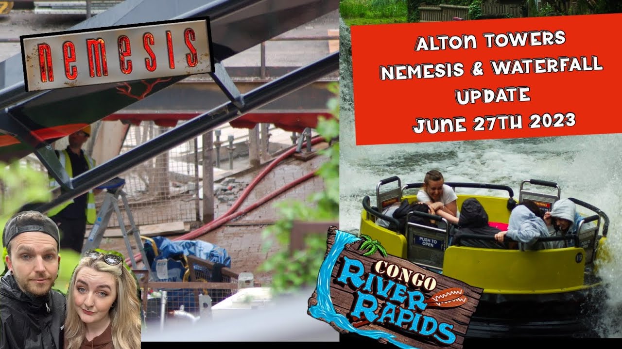 Alton Towers - Nemesis & Waterfall Update June 27th 2023 - YouTube