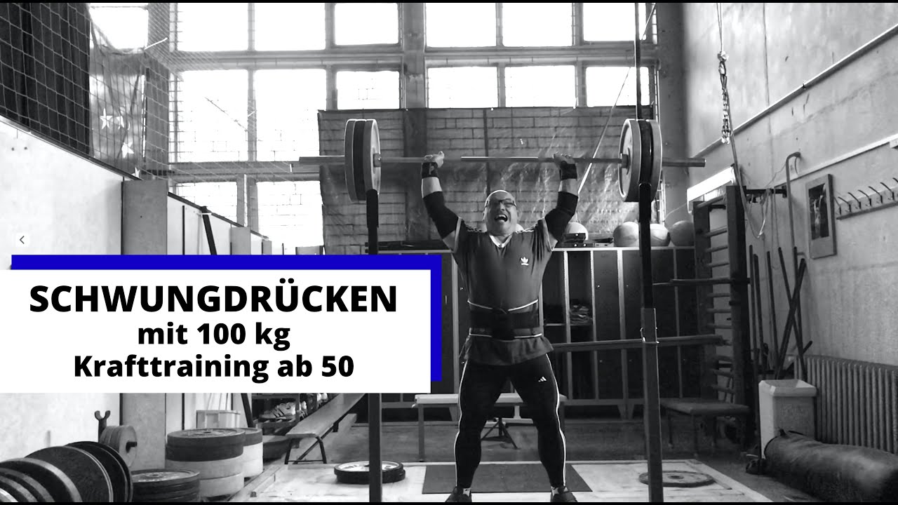 Schwungdrücken (Push Press) 6 x 100 kg Strongman und Powerlifter 55 ...