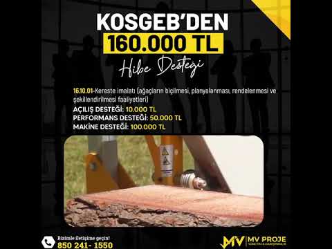 Marangozluk, Mobilya imalati ve  Ahşap İşleme Faaliyetıne Hibe Desteği