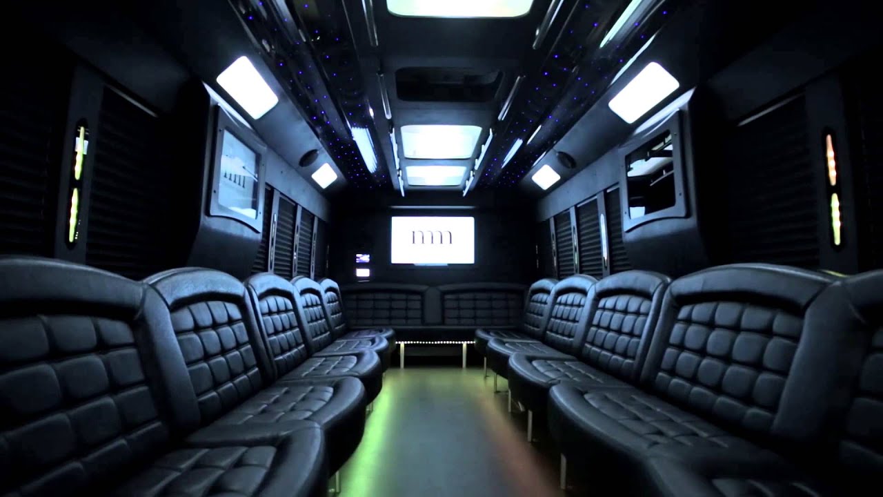 What is in a party bus? M&M Limo Bus 36-passenger Chicago - YouTube