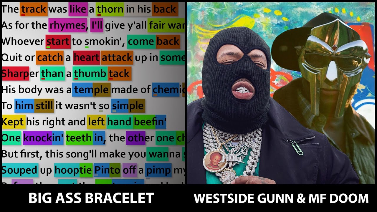 Westside Gunn And Mf Doom Big Ass Bracelet Rhyme Scheme Highlighted 2252
