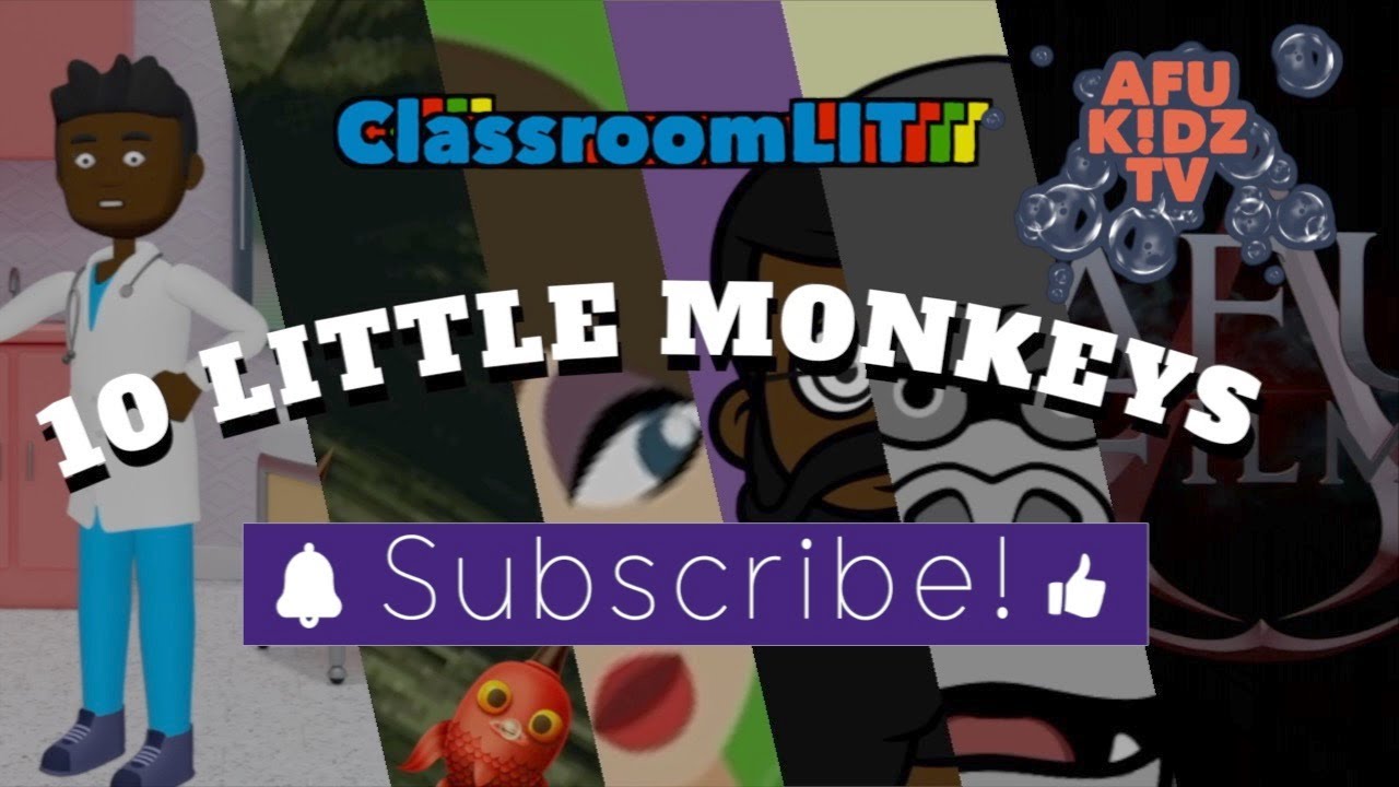 Ten Little Monkeys Jumping On The Bed | AFU K!DZ 'ClassroomLIT ...