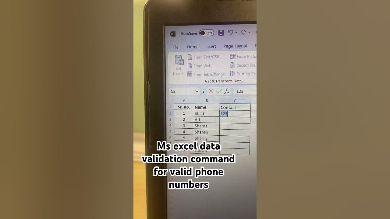 Ms excel data validation command for entering correct phone numbers #exceltricks #exceltips ...