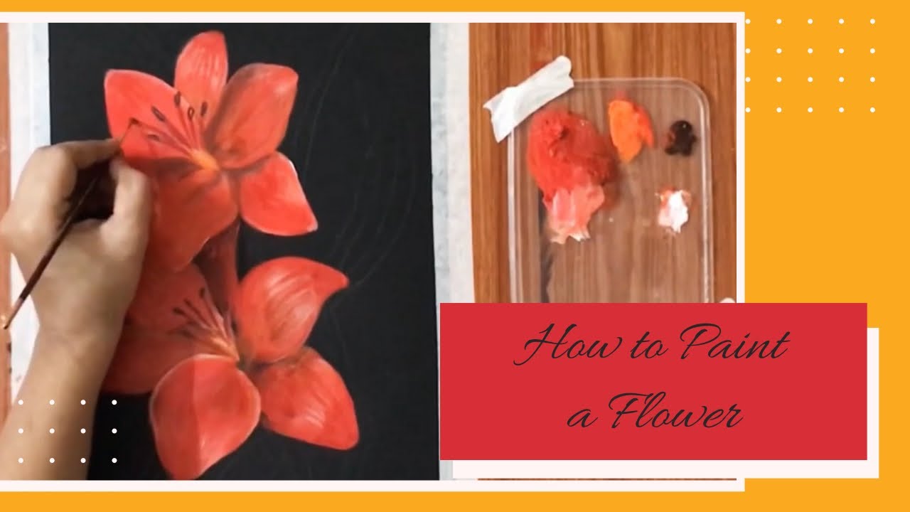 Easy Flower Painting with Acrylic Colours | How to Paint a Flower - YouTube