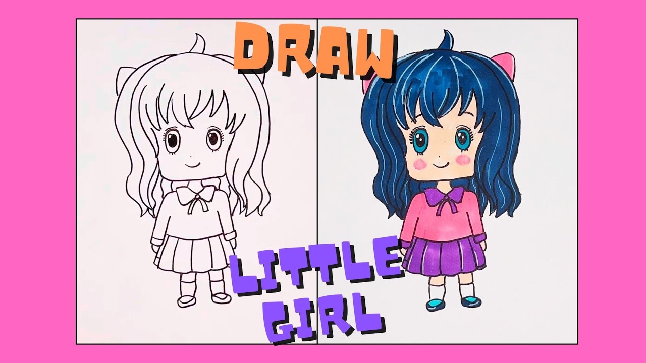 How to Draw a Girl Easy for Kids | Step-by-Step Drawing Tutorial for ...