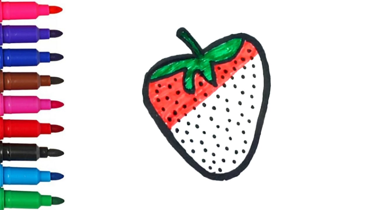 colouring for art strawberry,strawberry,coloring for kids,how to draw ...