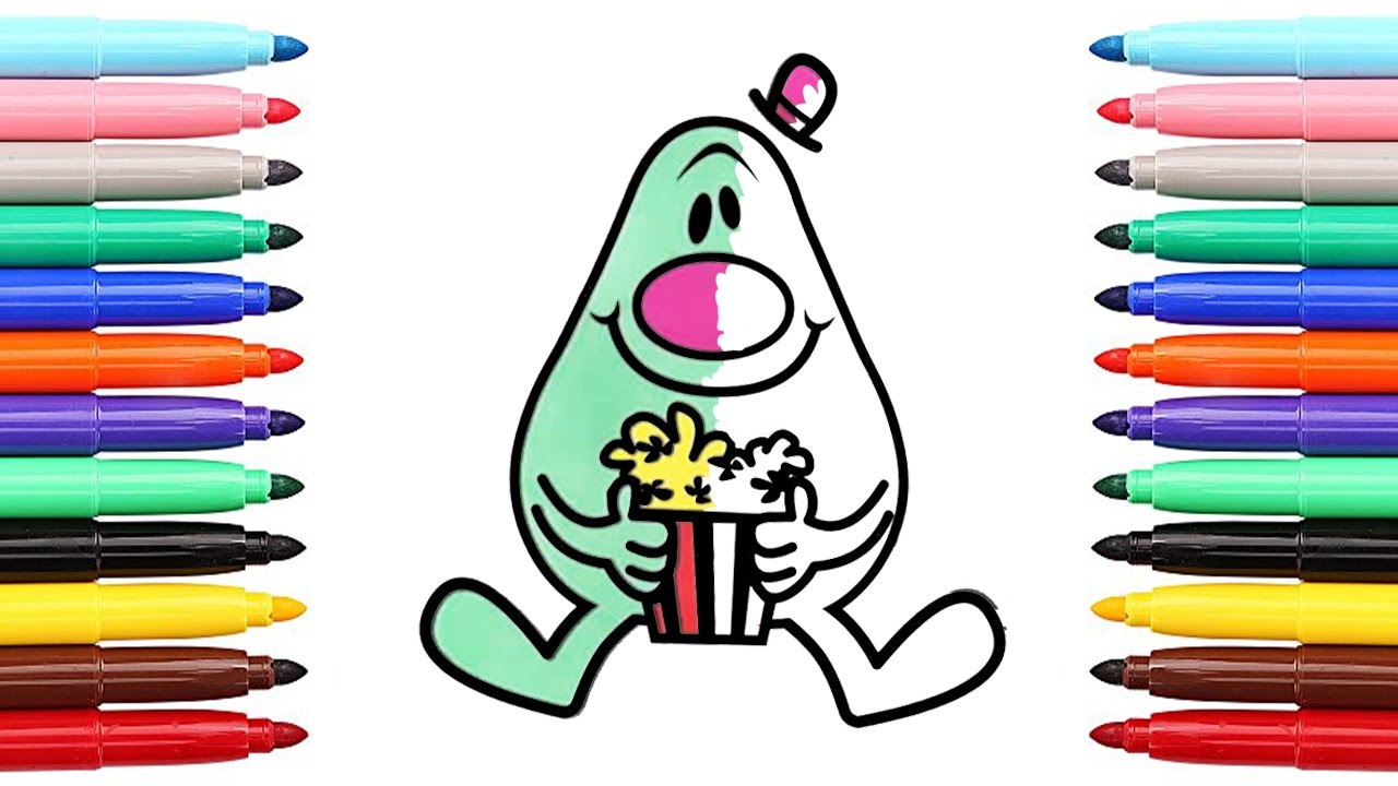 How to draw MR. MEN with Colored Markers | Coloring for Kids 🎨 - YouTube
