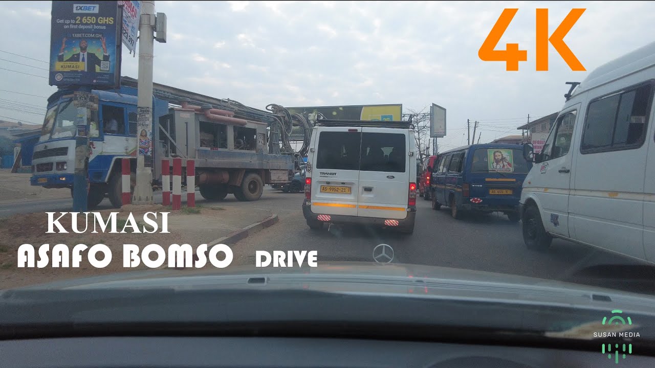 Asafo Amakom Oforikrom Bomso Drive in Kumasi Ghana 4K - YouTube