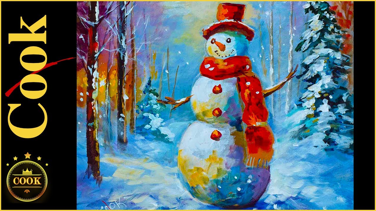 Beyond Cartoons: Fine Art Acrylic Snowman with Ginger Cook - YouTube