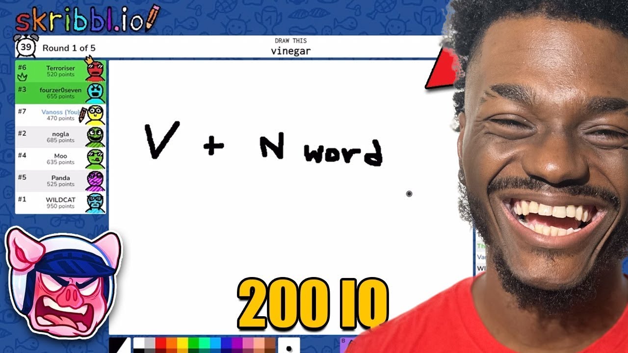 Vanoss Annoying Everyone with his 200IQ Drawings in Skribbl.io ...