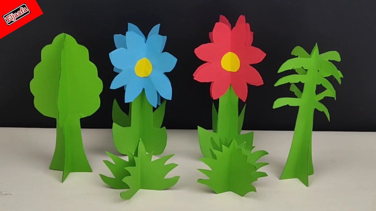 Cara Membuat Pohon 3D dari Kertas Origami | Tanaman Pohon kertas 3 ...