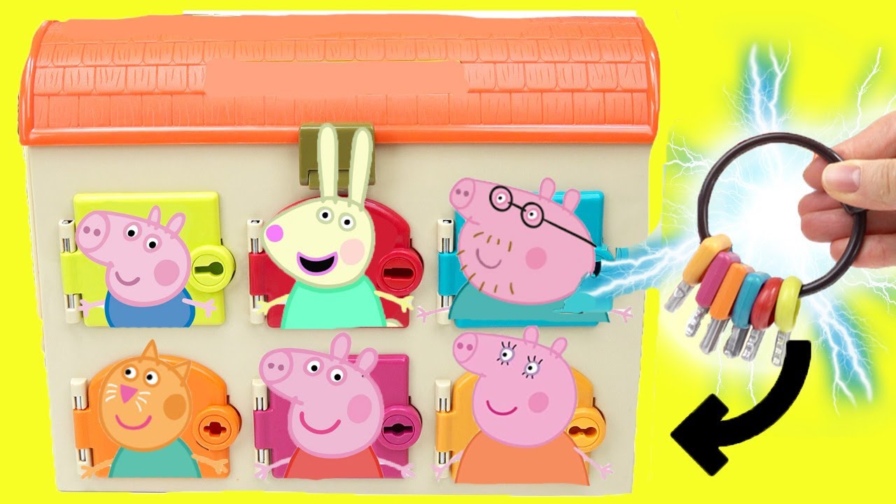 Peppa Pig Surprise Doors with Keys + DIY Crafts for Kids - YouTube