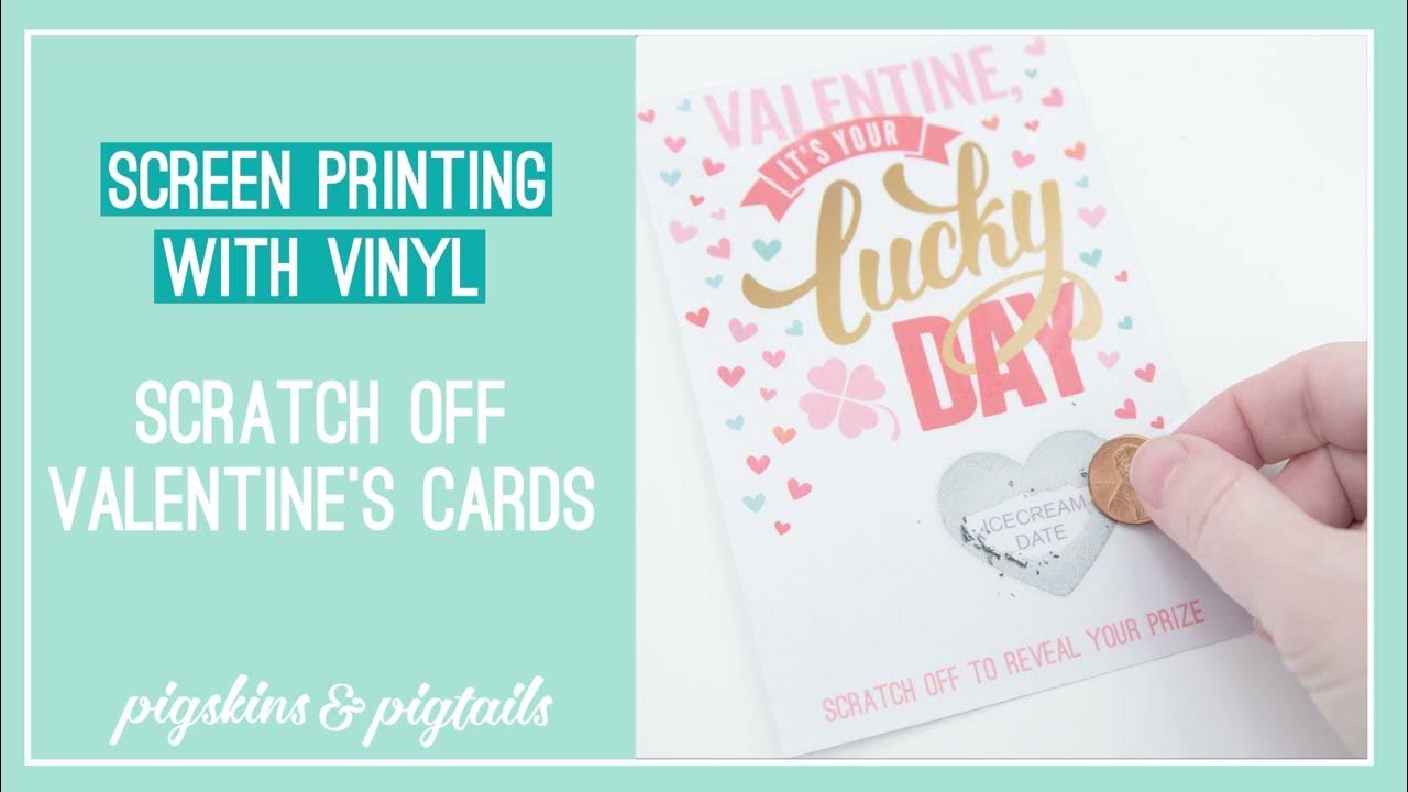 DIY Scratch Off Cards with Screen Printing and Vinyl - YouTube