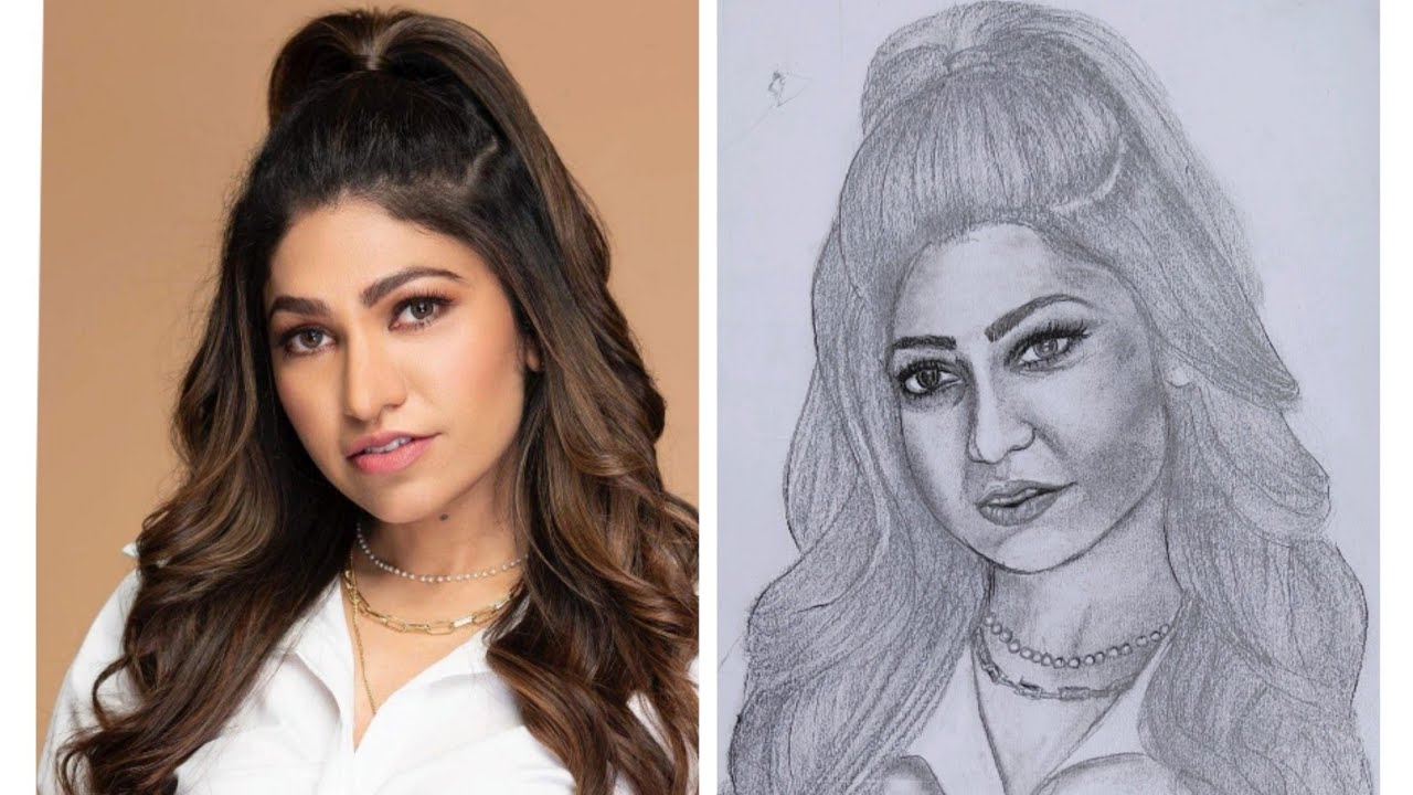 Tulsi kumar sketch drawing easly// how to draw realistic sketch// - YouTube
