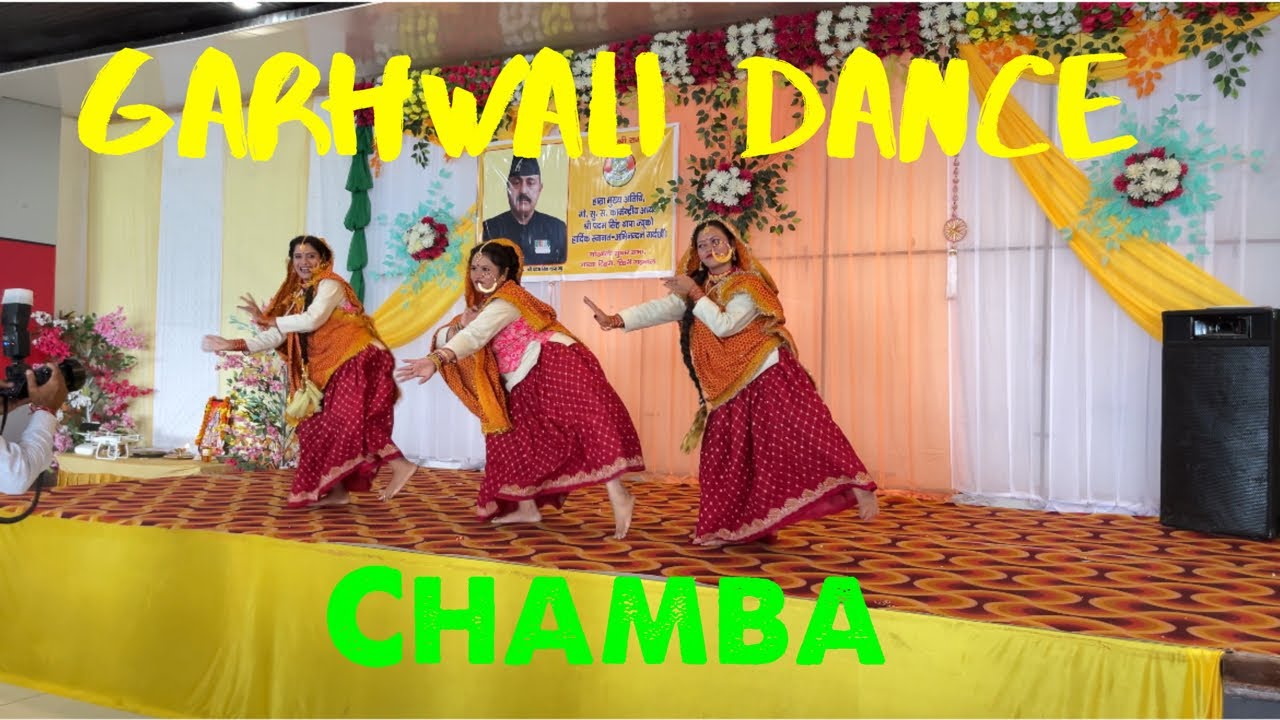 Garhwali dance performance in Chamba || pahadi dance in 3 girls - YouTube