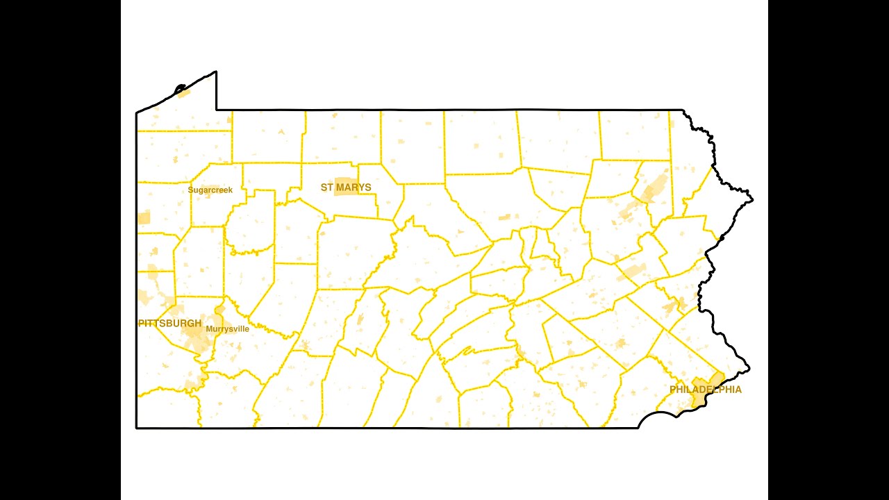 How to create a political map of Pennsylvania using QGIS - YouTube