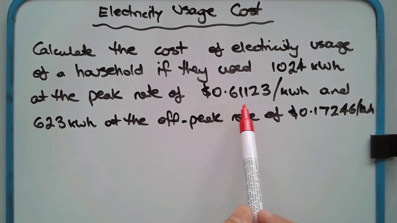 How to find electricity running cost of appliance given peak & off-peak ...