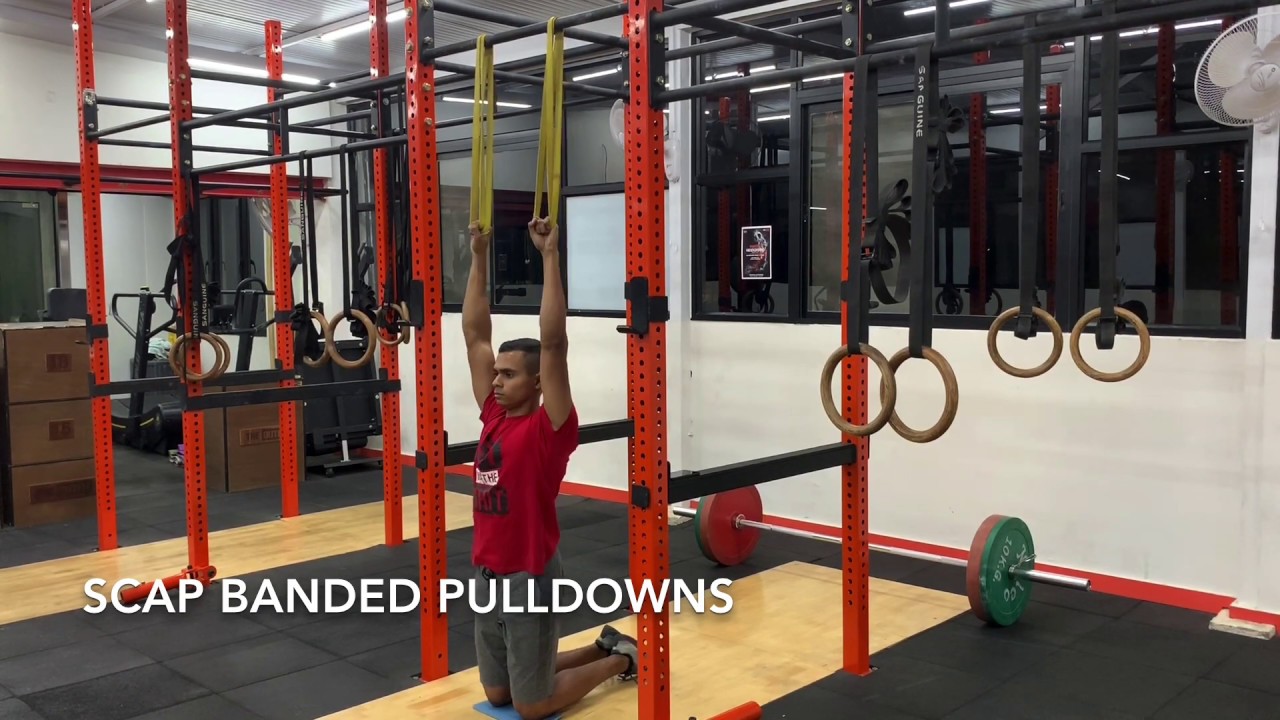 Scapular Banded Pull Downs - YouTube