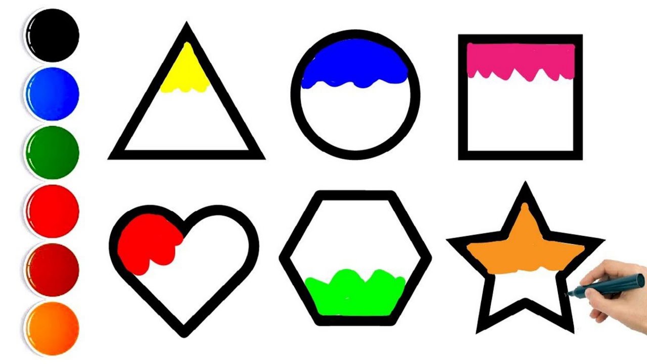 Learn Shapes,Colors,Educational video for Kids | 2d shapes drawing ...