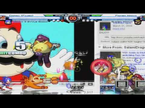(MUGEN) Crash Bandicoot, Sonic, Tails, And Knuckles Vs Paper Mario, Mario, Luigi, And Rouge
