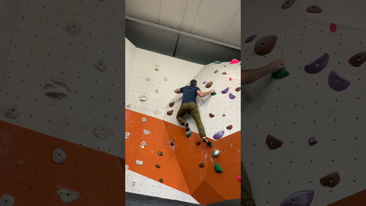 Green V2-V3 bouldering problem at Boardroom - YouTube