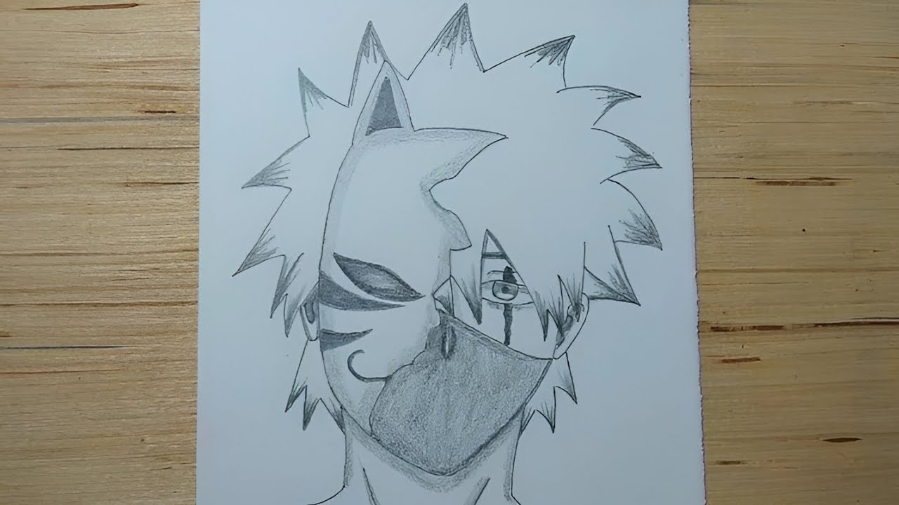 How to draw kakashi anbu easy step by step - YouTube