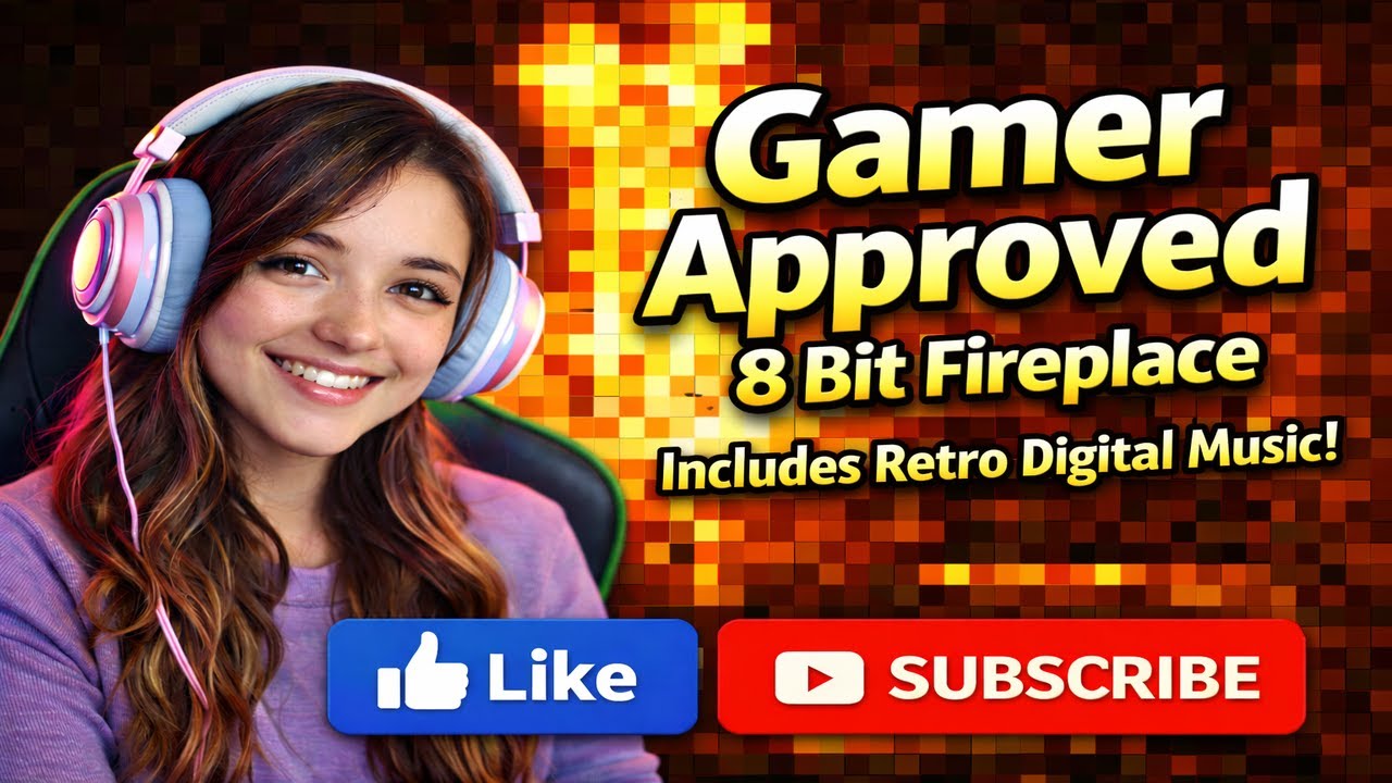 Minecraft Inspired 8-Bit Christmas Fireplace | Retro Pixel Ambience ...