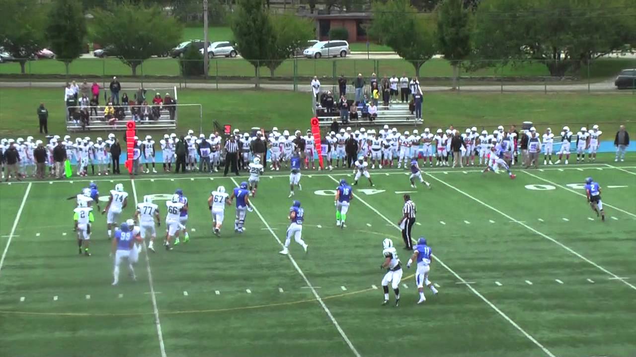 Matt Conroy 60-yard interception return for Salve Regina - YouTube