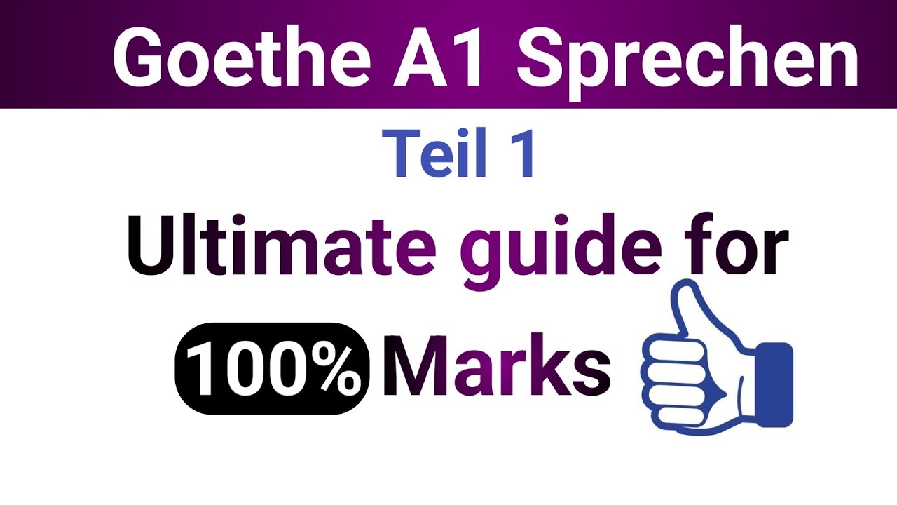 Goethe A1 Sprechen Teil 1| Formula for 100% Marks | Goethe A1 Exam ...