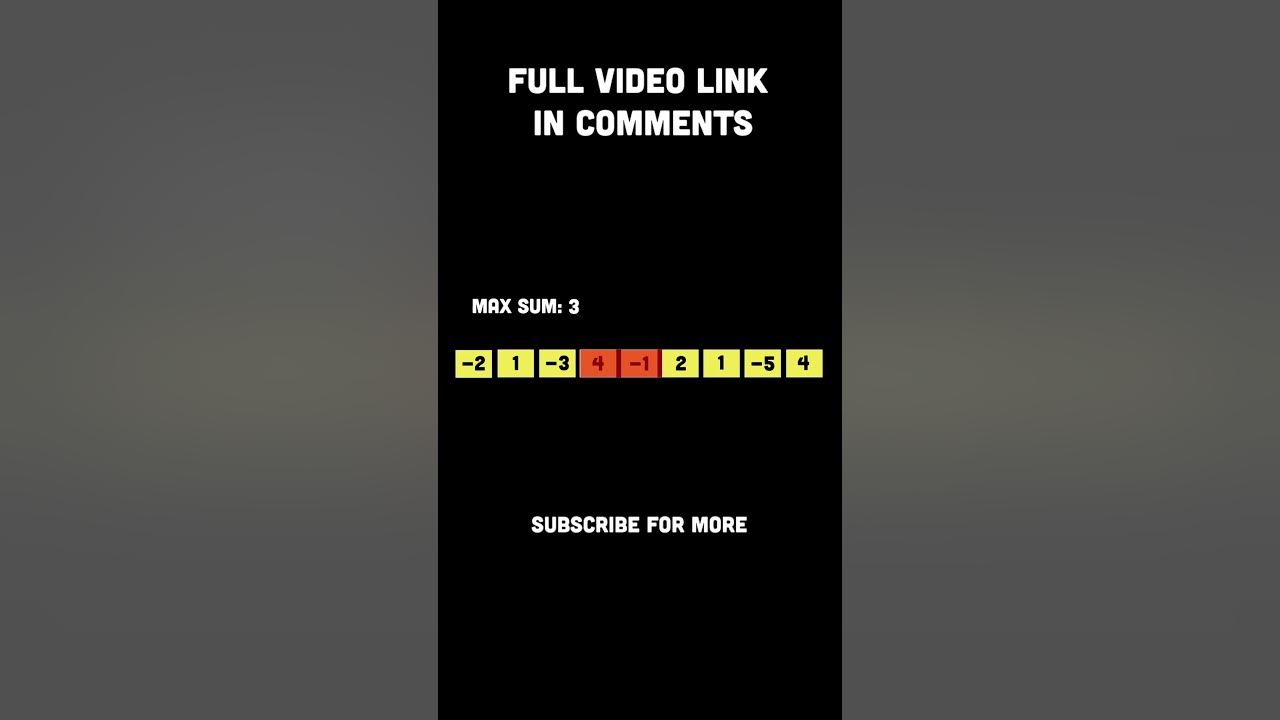 Maximum subarray problem using Sliding window in data structure and algorithms - YouTube