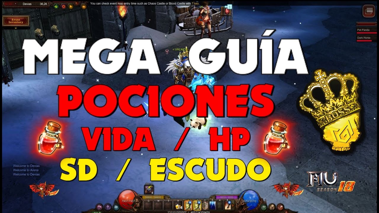 ⚡️ DONDE FARMEAR SD Potions / Comparativa vs Elite Potion 🥳 Guía Completa PVP🥳 Mu Online Webzen ...