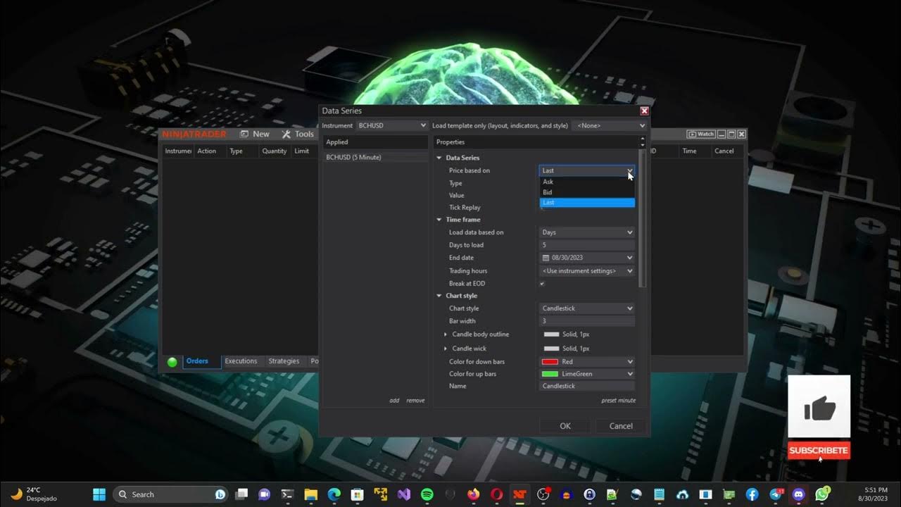 Tutorial de NinjaTrader 8: Guía para Abrir y Configurar Gráficos - YouTube