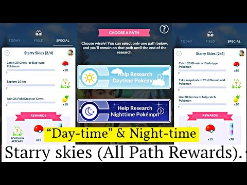 Starry Skies 🤔 Day Or Night (Choose A Path) Rewards In Pokemon Go ...