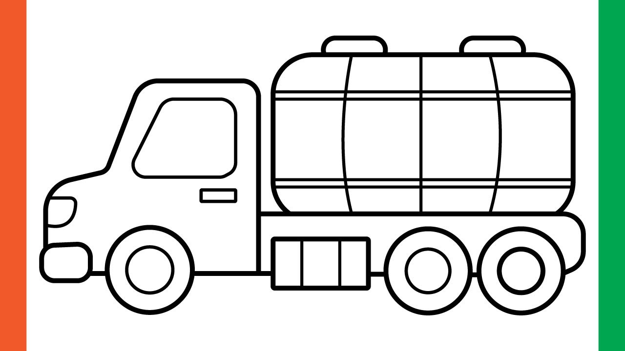 Water Tanker Truck Pencil Drawing Step by Step Tutorial - YouTube