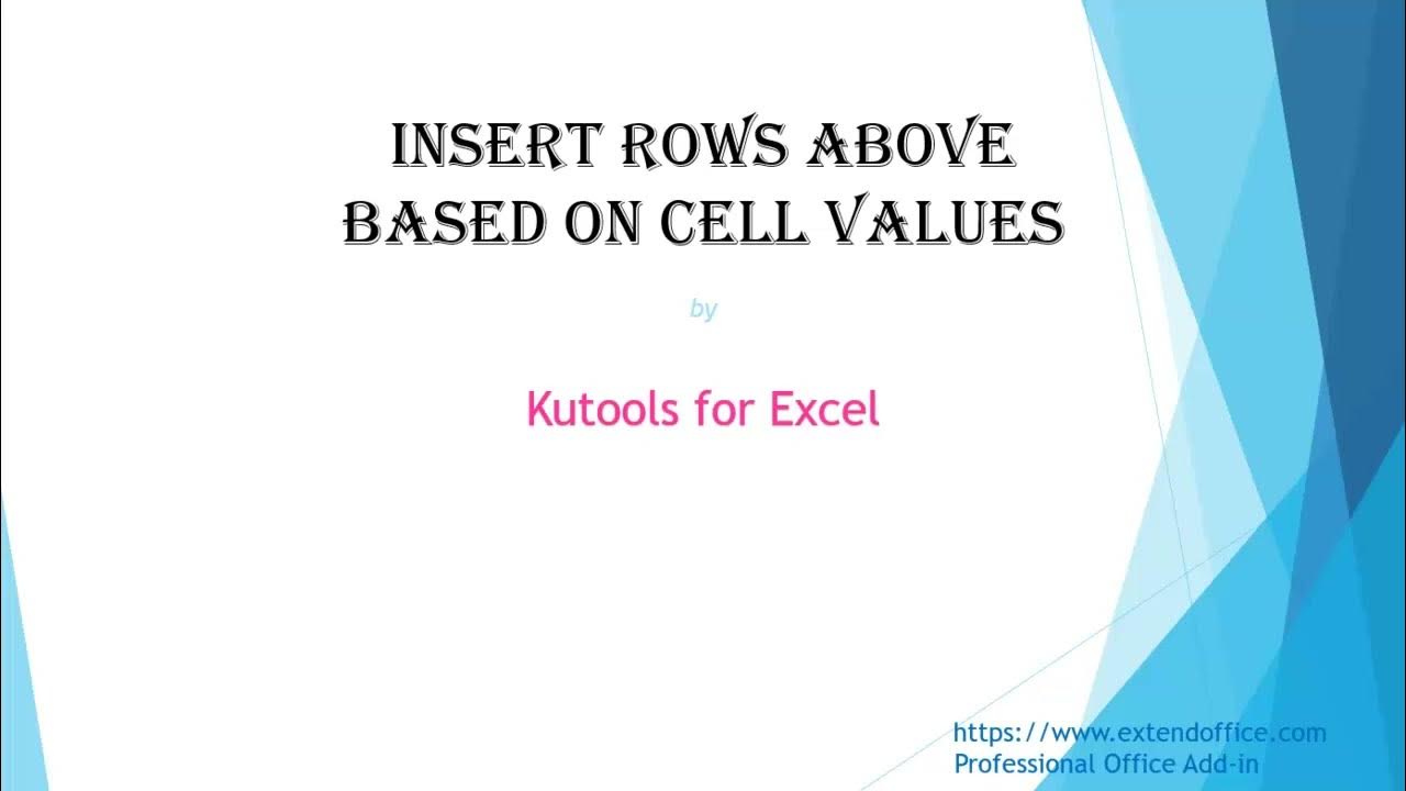 How To Auto Insert Row Based On Cell Value In Excel? - YouTube
