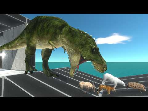 The Giant Green T-Rex Is Waiting - Run Fast or Become Its Food - Dinosaurs VS Animals